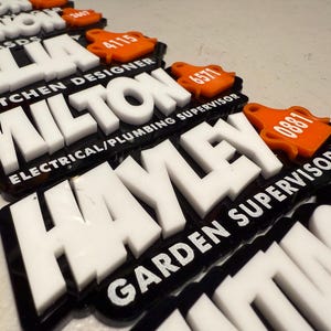 Personalized Hardware Name Tag WHITE, Magnetic & Pin. THD - Etsy