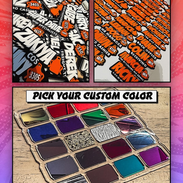 Name Badge With Glitter - Etsy