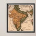Vintage 1800s Map of India Abstract - Archival Reproduction - India ...