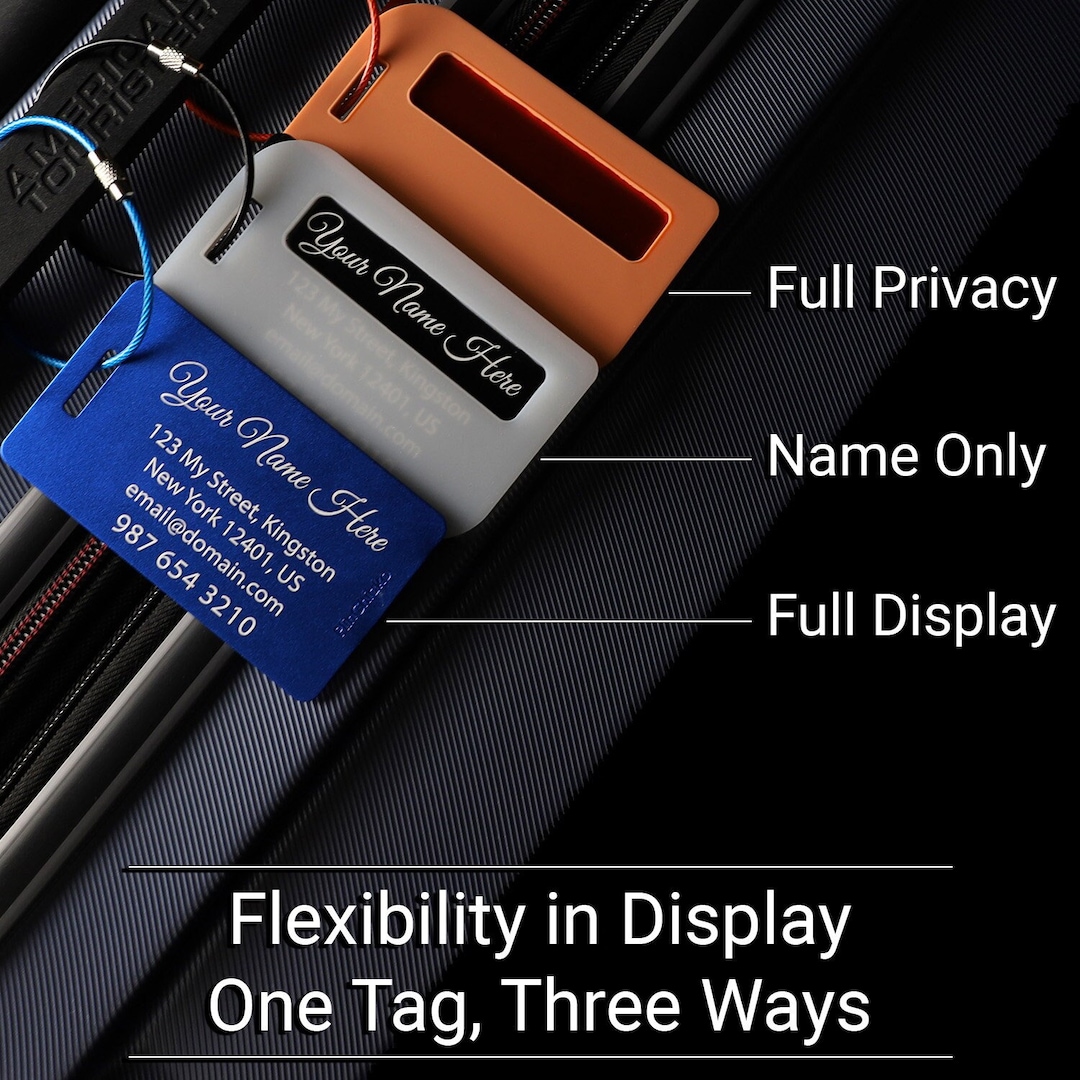 Luggage Tags Personalized - Full Privacy Custom Metal Luggage ...