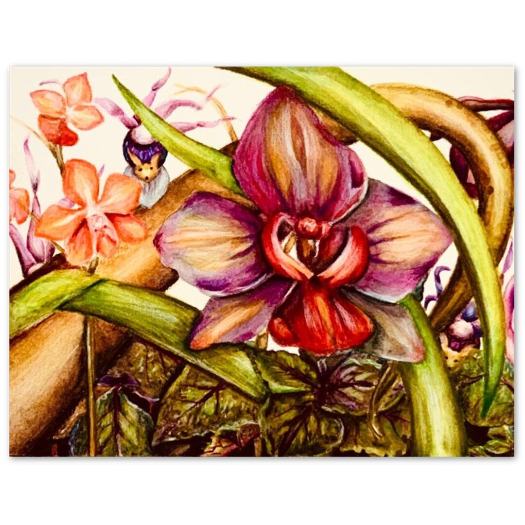 Orchids, 10 Blank Note Cards - Etsy