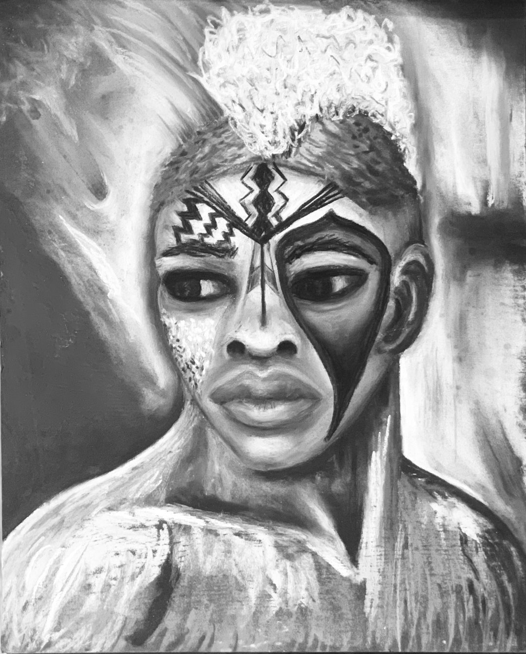 Nuba Noir, Soft Pastel Painting - Etsy