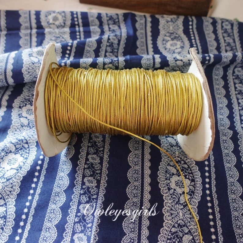 2mm 5yds Metallic Craft Cord, Gold Rope Cording，5 YARDS Cording Ribbon ...