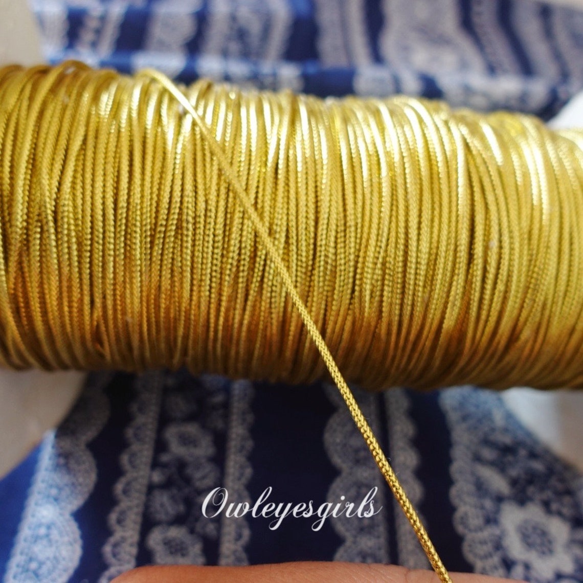 2mm 5yds Metallic Craft Cord, Gold Rope Cording，5 YARDS Cording Ribbon ...