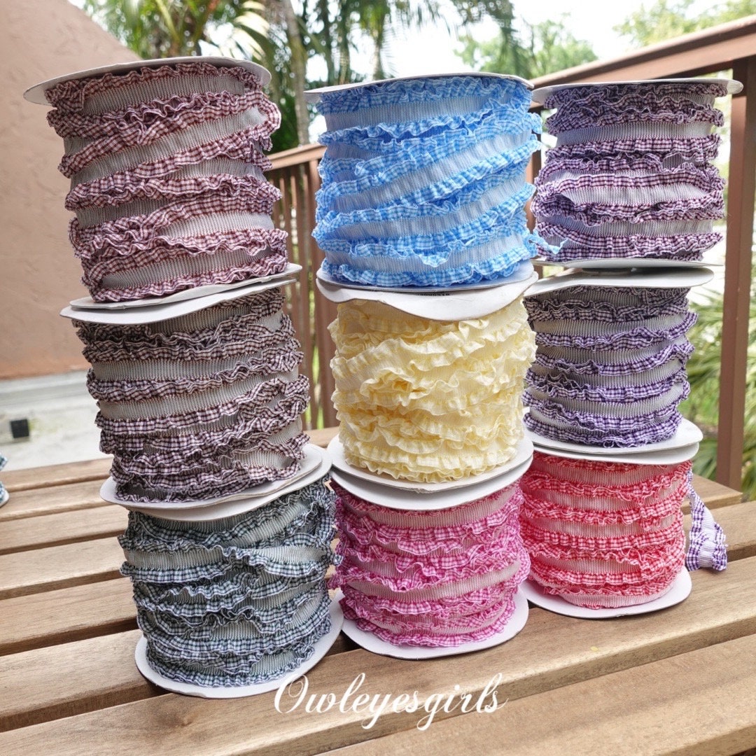 3yards*2cm Ruffle Double Sided Candy-colored Elastic Trim: Pleats for ...