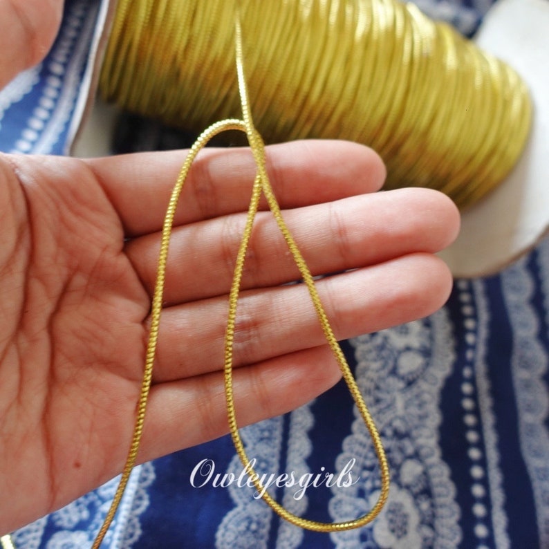 2mm 5yds Metallic Craft Cord, Gold Rope Cording，5 YARDS Cording Ribbon ...