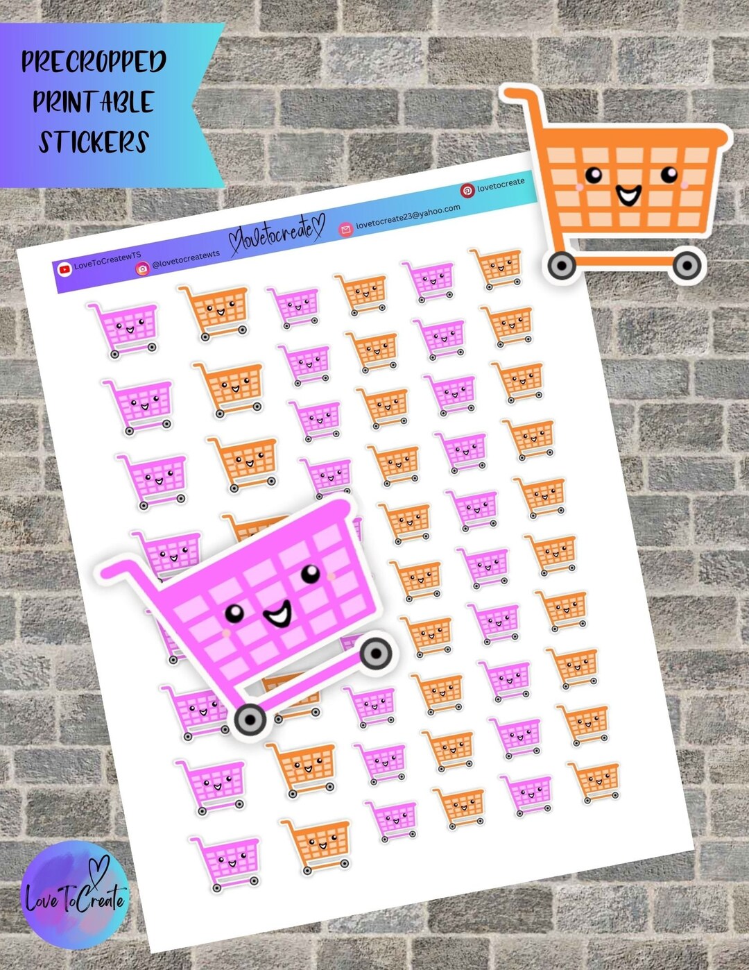 Cute Printable Kawaii Stickers Planner Stickers Functional Sticker ...