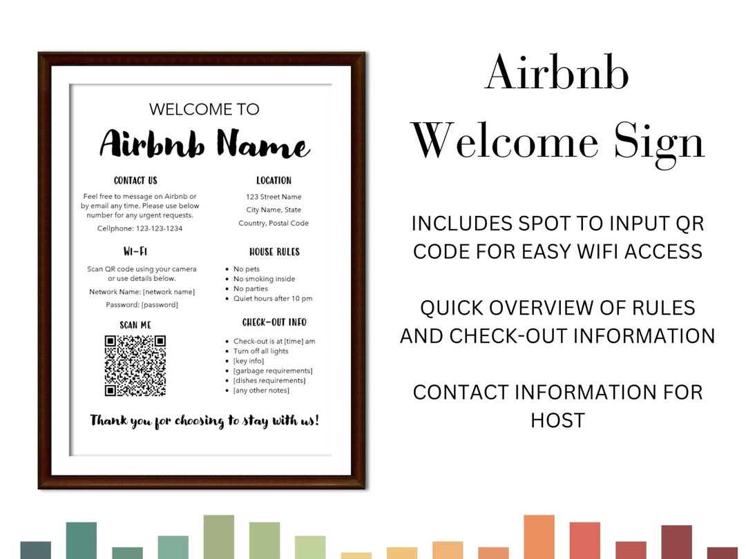 Airbnb Welcome Page With QR Code - Etsy