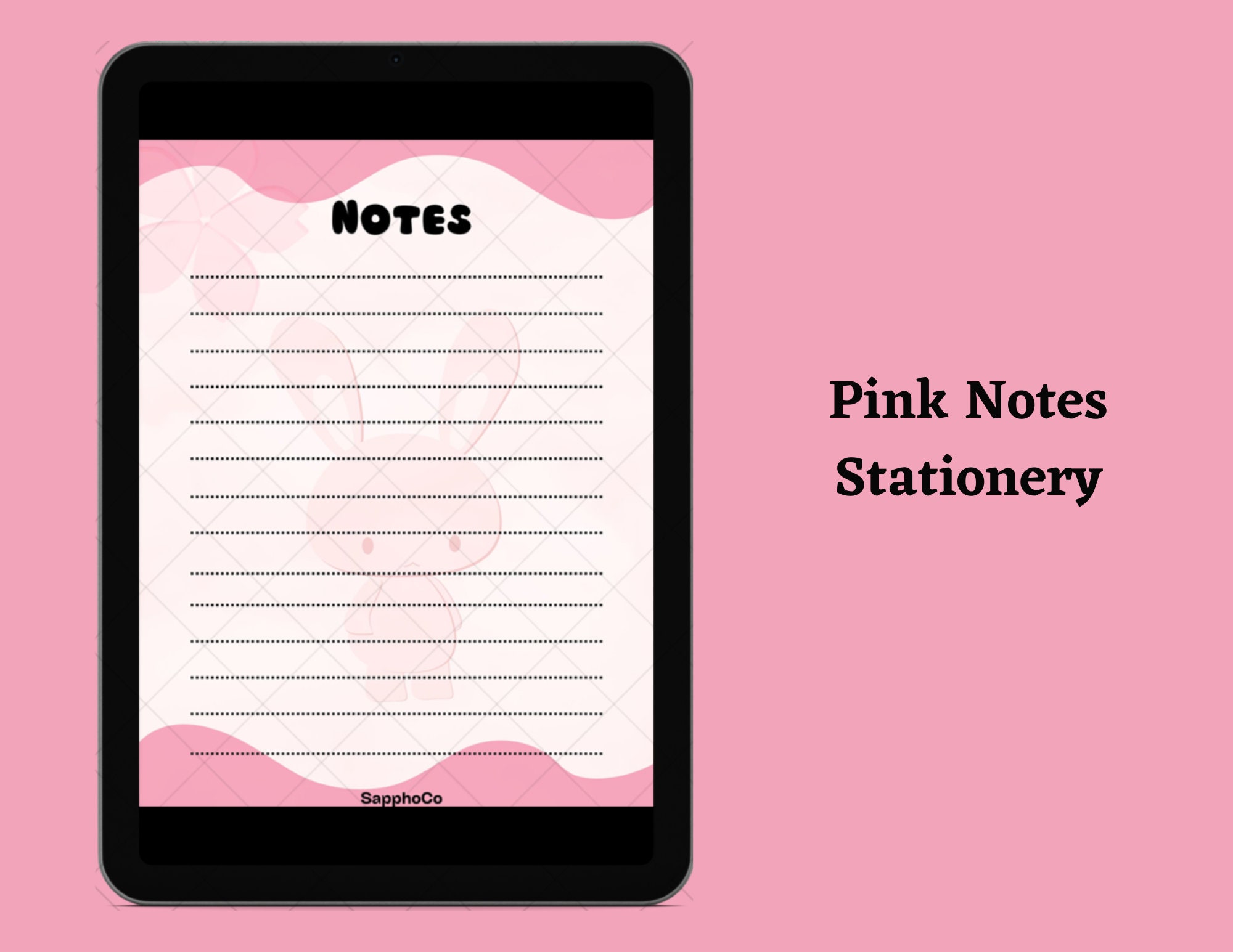 Pink Bunny Printable Stationery Instant Download PDF File - Etsy
