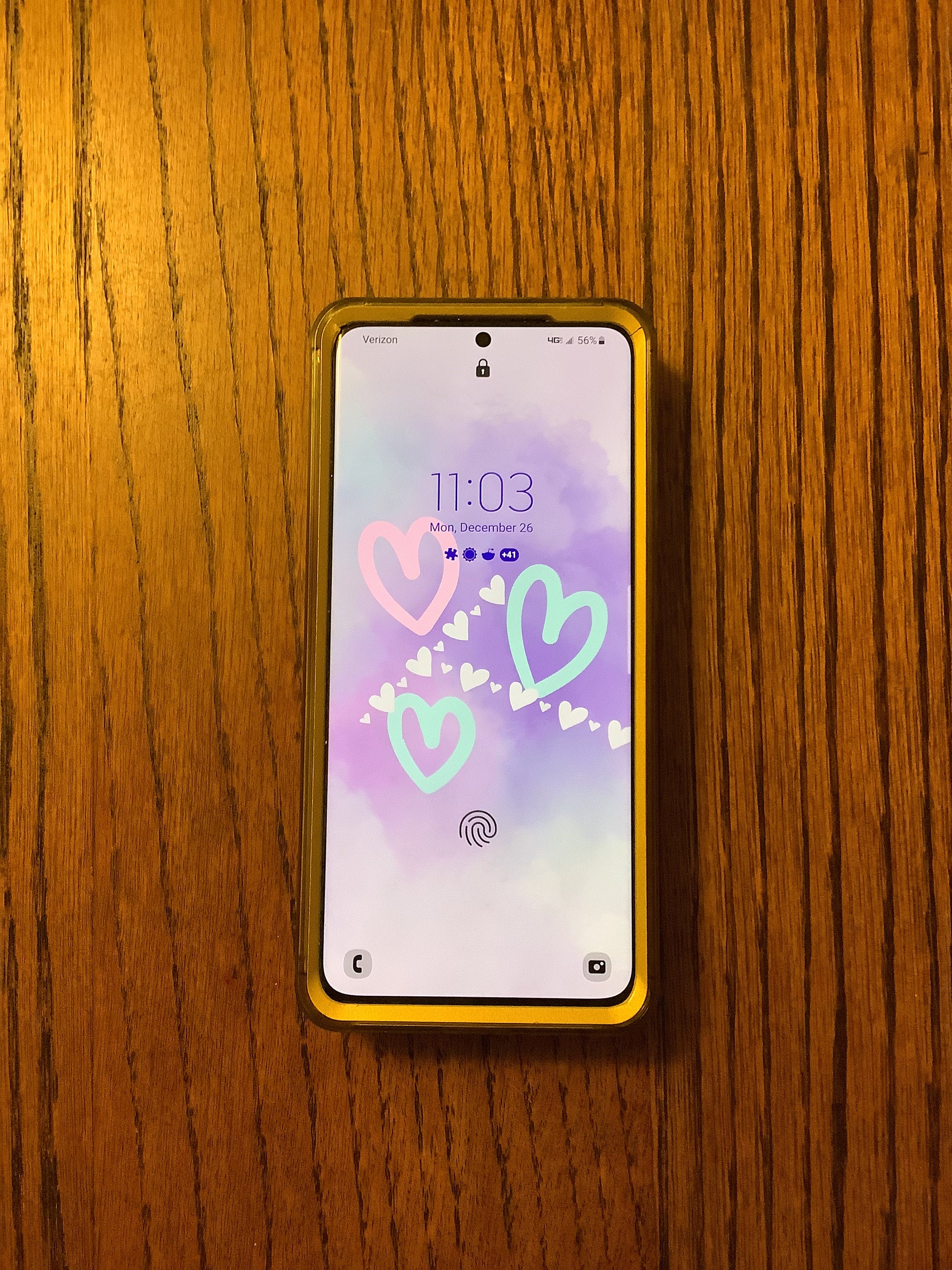 Hearts With Multicolored Background Purple Pink Blue Phone Wallpaper - Etsy