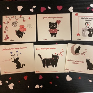Printable Cat Valentines, Classroom Valentines for Kids, Valentine's ...
