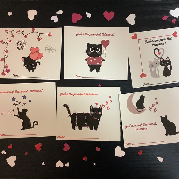 Cat Valentine Card - Etsy