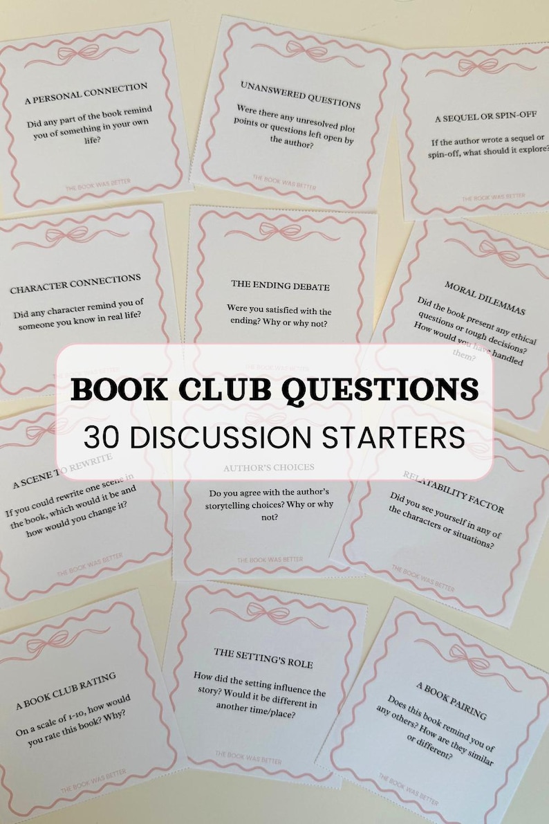 Book Club Discussion Guide Book Club Icebreaker Book Club Activities ...