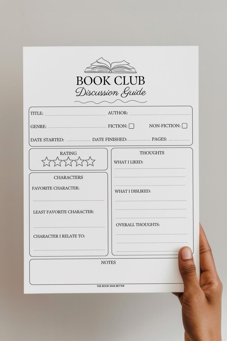 Book Club Discussion Guide Book Club Icebreaker Book Club Activities ...