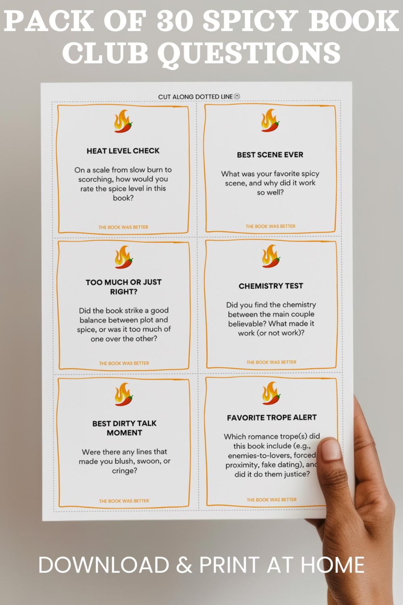 Spicy Book Club Discussion Guide Book Club Icebreaker Book Club ...