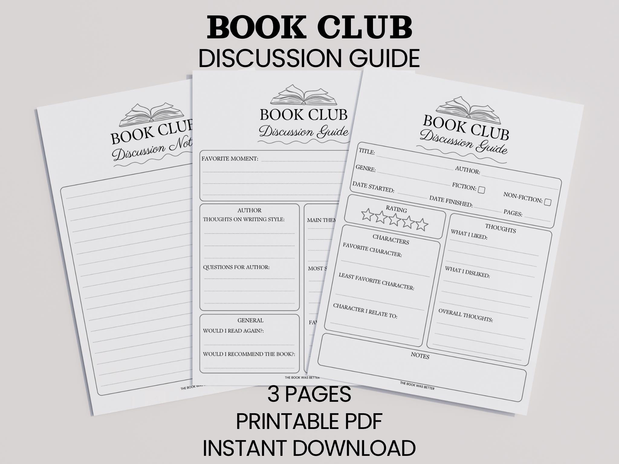 Book Club Discussion Guide Book Club Icebreaker Book Club Activities ...