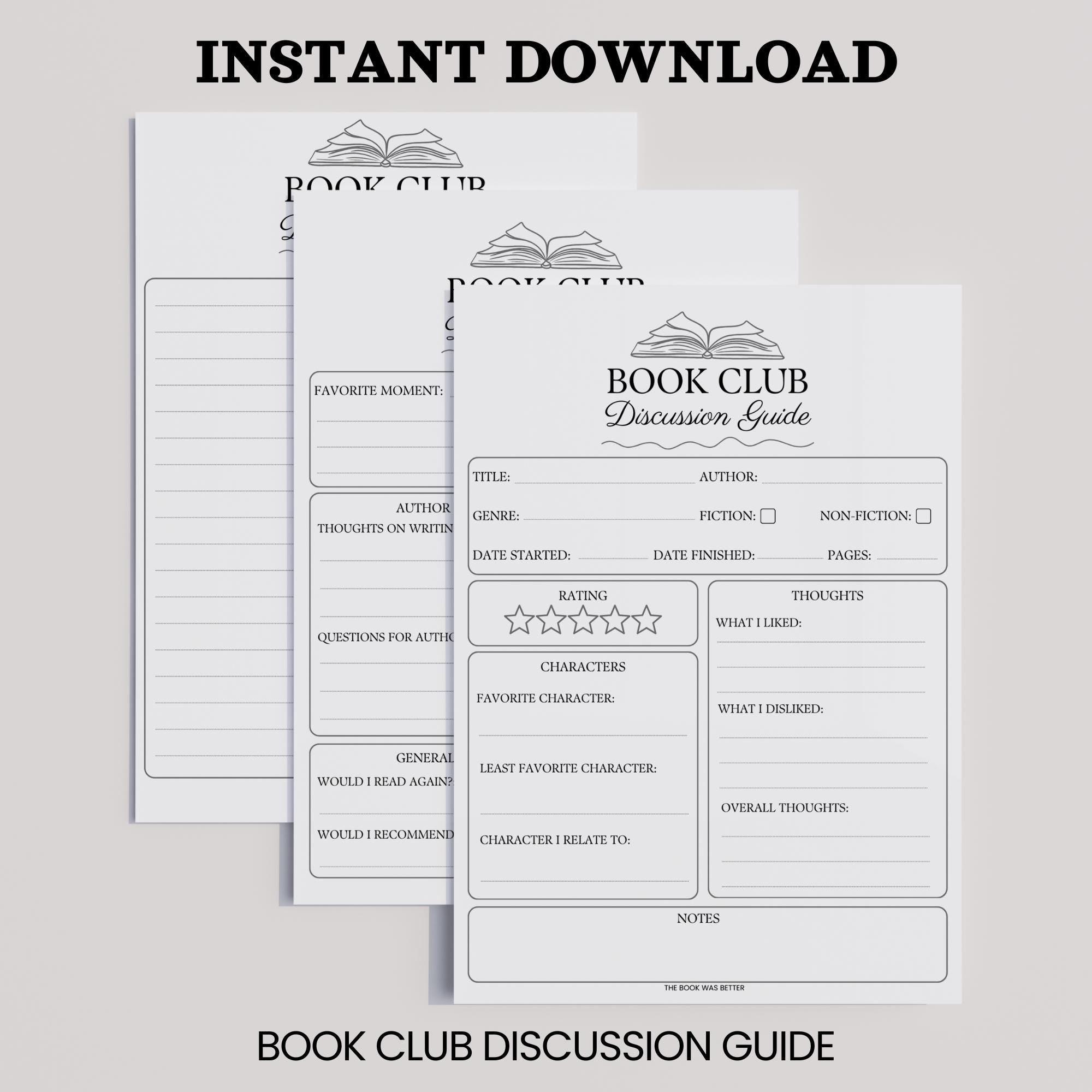 Book Club Discussion Guide Book Club Icebreaker Book Club Activities ...