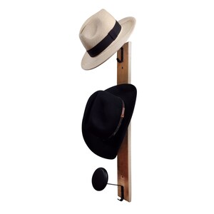 Hat Rack Wall Mount for Cowboy Hat, Fedora, Brimmed Hat, With Vertical ...
