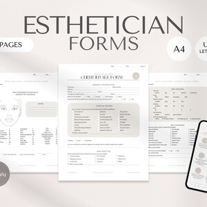 Facial Consent Form, Facial Consultation Form Includes Skin Analysis ...