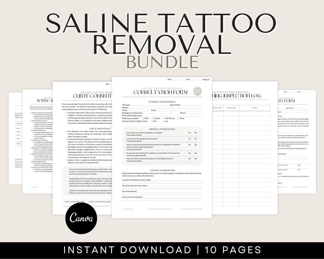 Saline Tattoo Consent Forms - PMU Removal Forms, Saline Tattoo Forms, Saline Tattoo Removal ...