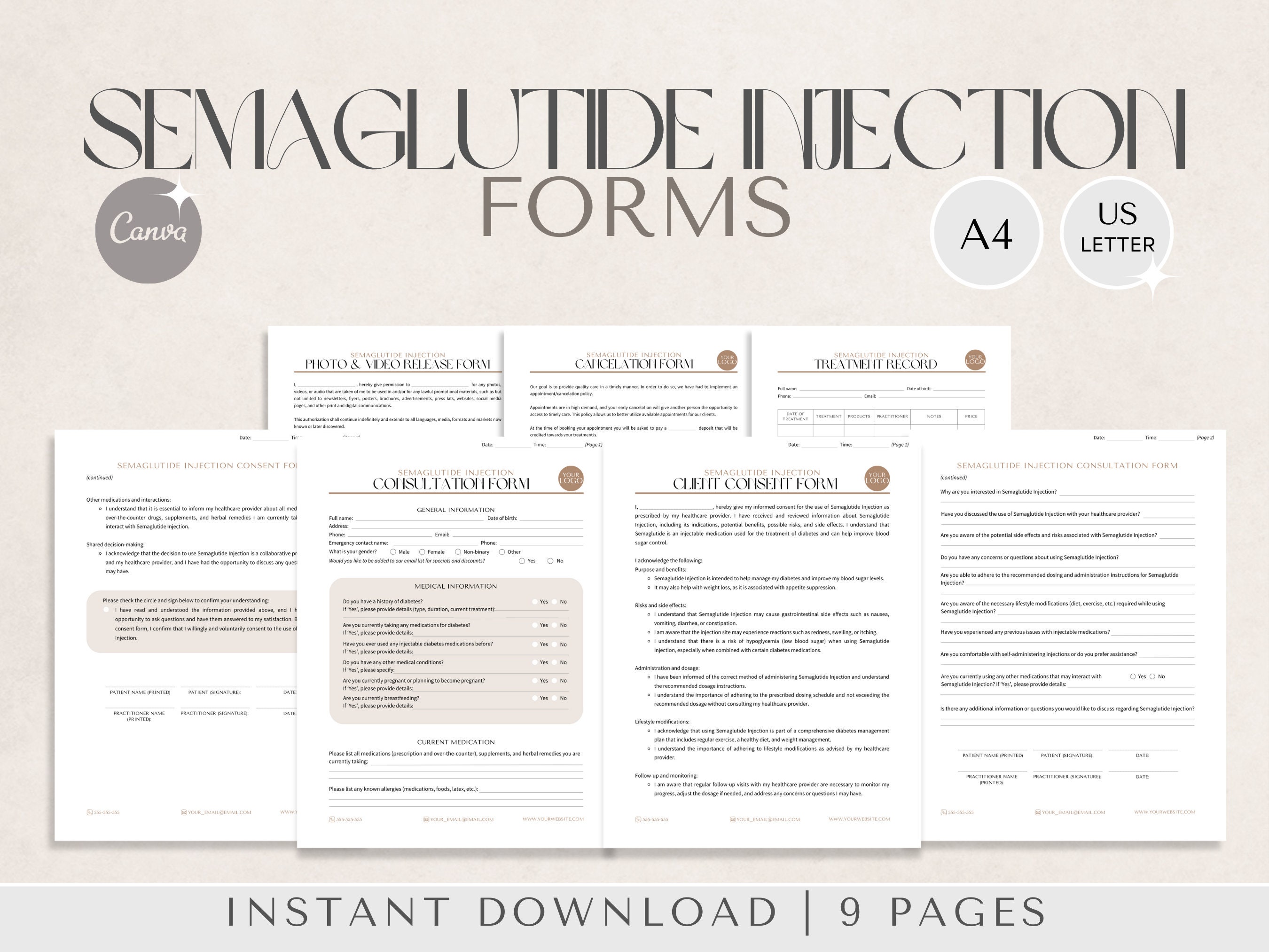 Semaglutide Injection Intake Form Semaglutide Consent Form, Weight Loss ...