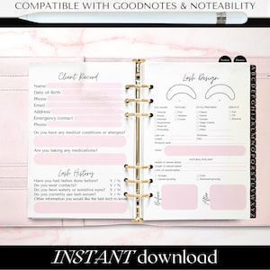 Lash Client Record Book - Client Record Book Lashes, Lash Tech Client ...