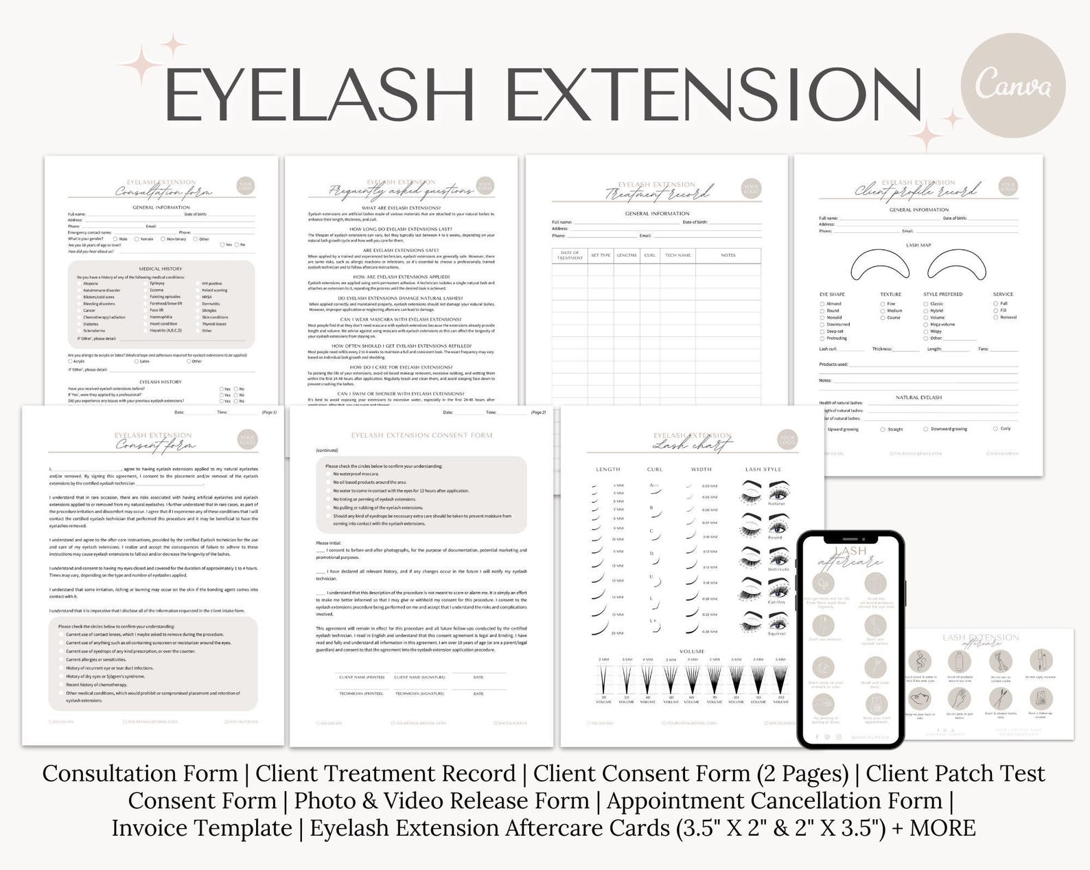 Esthetician Forms - Editable Esthetician Consent Forms, Esthetician ...