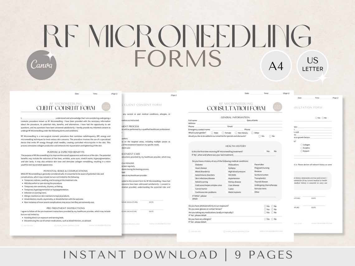 RF Microneedling Consent Forms RF Microneedling Treatment Intake Forms ...