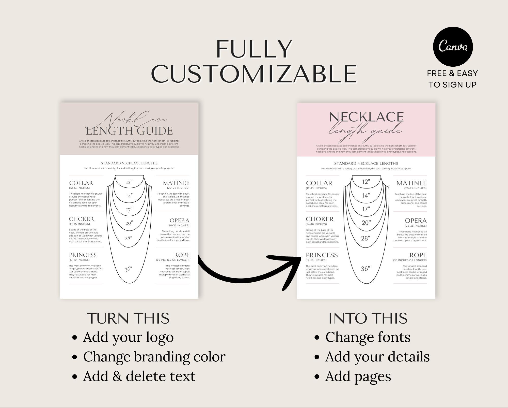 Necklace Length Guide - Necklace Chain Size Guide, Necklace Length ...