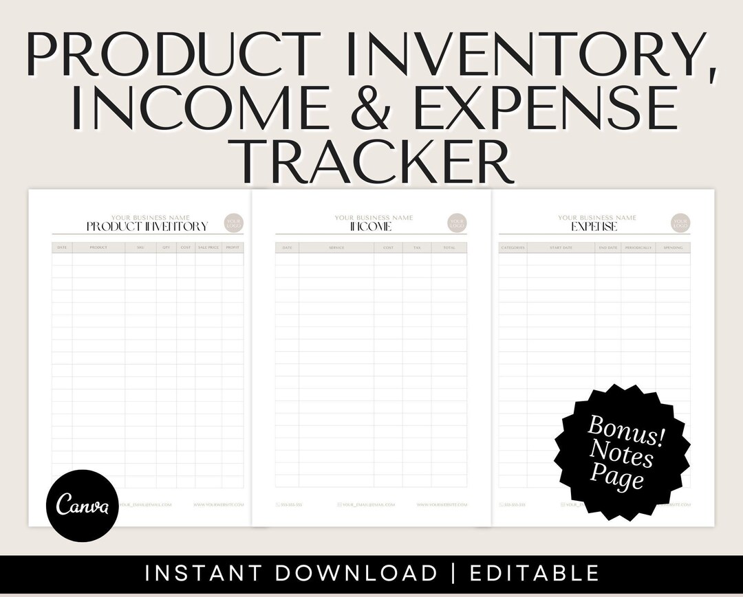 Editable Inventory Management Form - Inventory Tracker PDF Product ...
