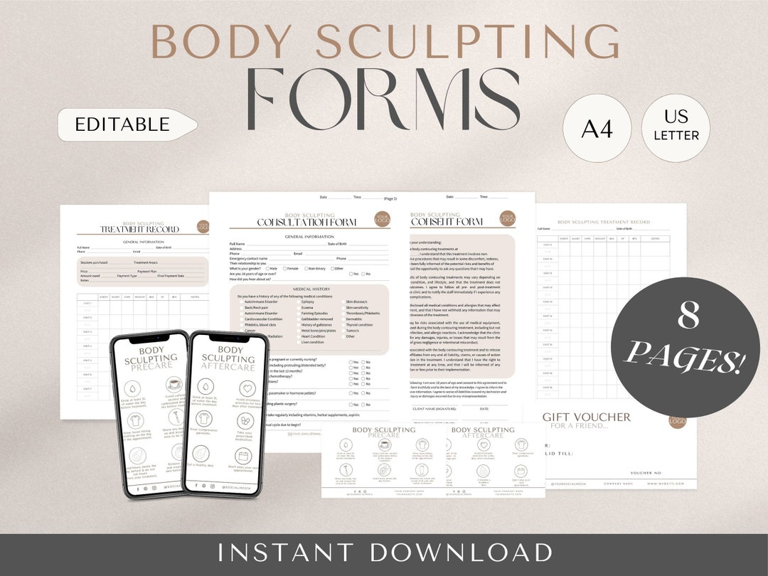 Body Sculpting Forms and Aftercare Card Body Sculpting Aftercare Card ...
