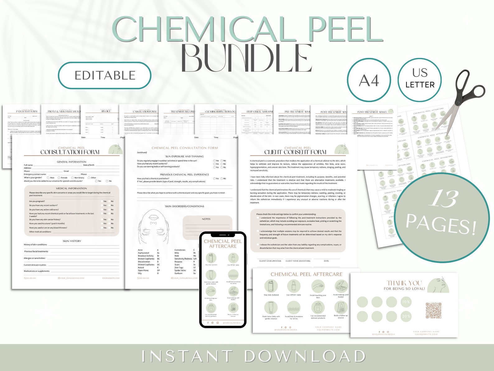 Chemical Peel Consent Forms Chemical Peel Intake Form, Chemical Peel ...