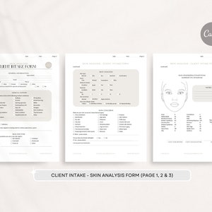 Facial Consent Form, Facial Consultation Form Includes Skin Analysis ...