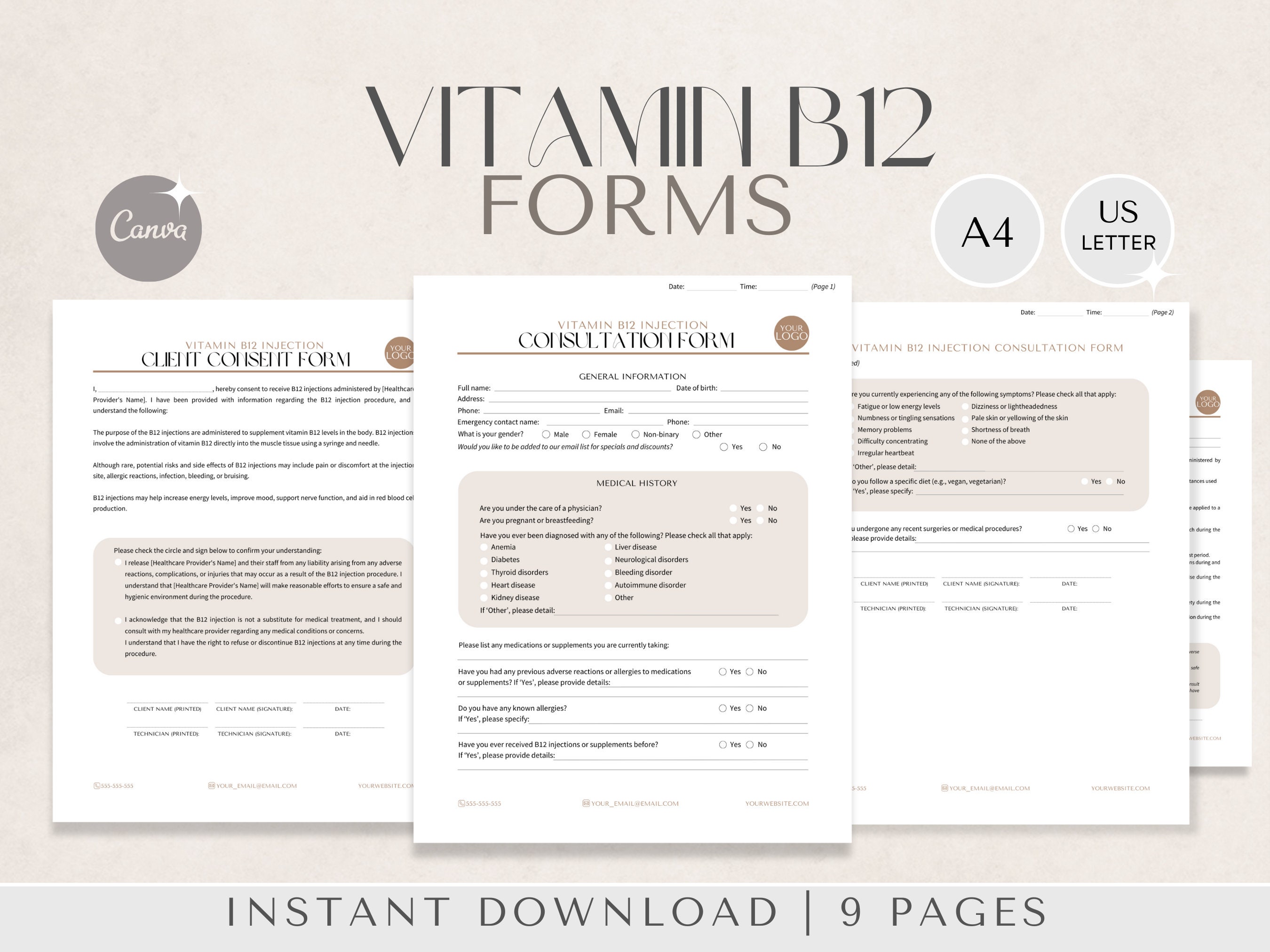 B12 Consent Forms Vitamin B12 Consent Form, Vitamin B12 Injection ...