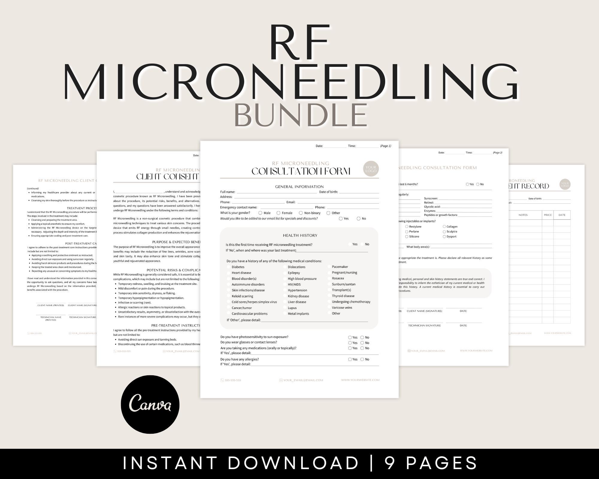 RF Microneedling Consent Forms | RF Microneedling Treatment Intake ...