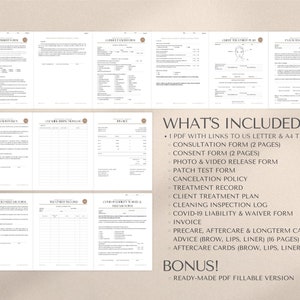PMU Consent Forms Permanent Makeup Consent Form Pmu Client Forms Pmu ...