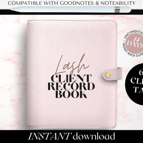 DIGITAL LASH Tech Client Record Book Neutral Tone Client - Etsy