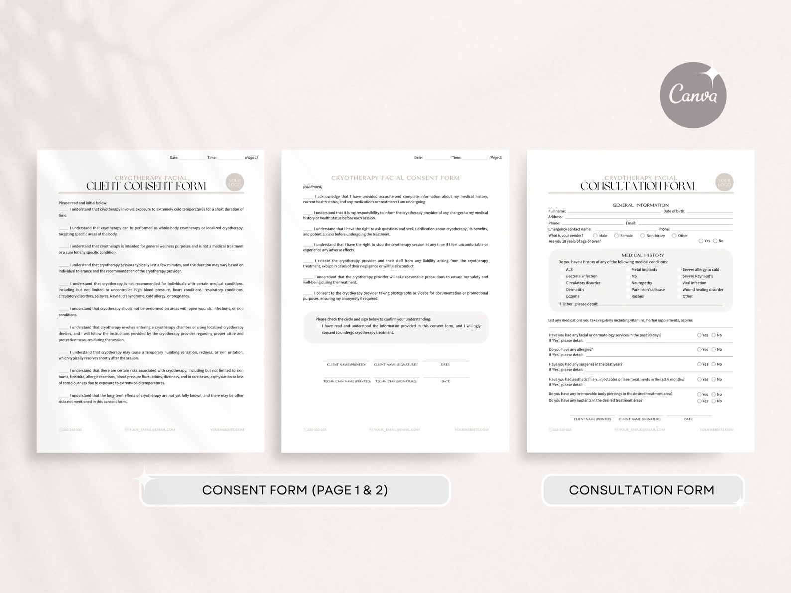 Cryotherapy Consent Form - Cryo Facial Intake Form Cryotherapy ...