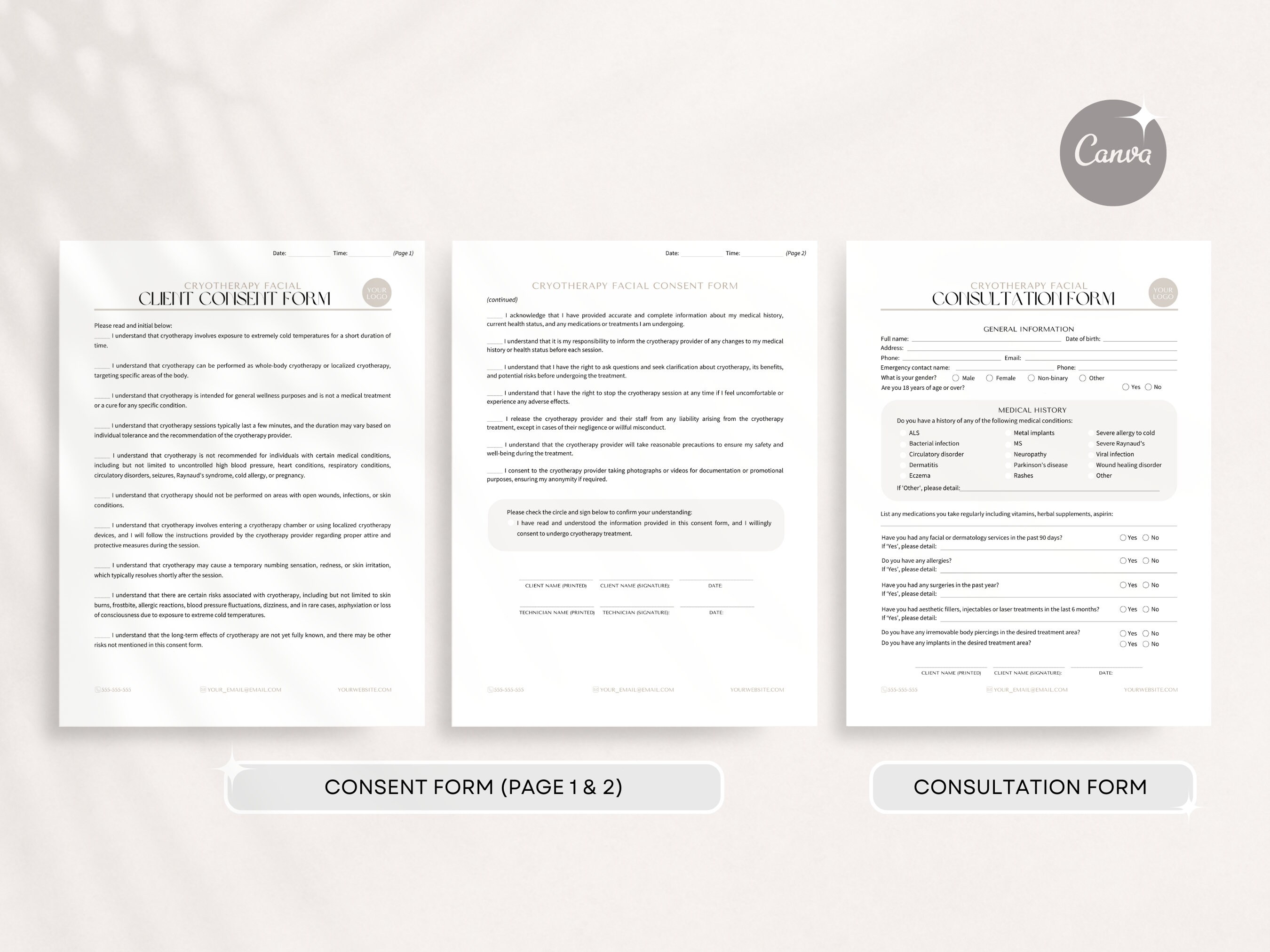 Cryotherapy Consent Form - Cryo Facial Intake Form Cryotherapy ...