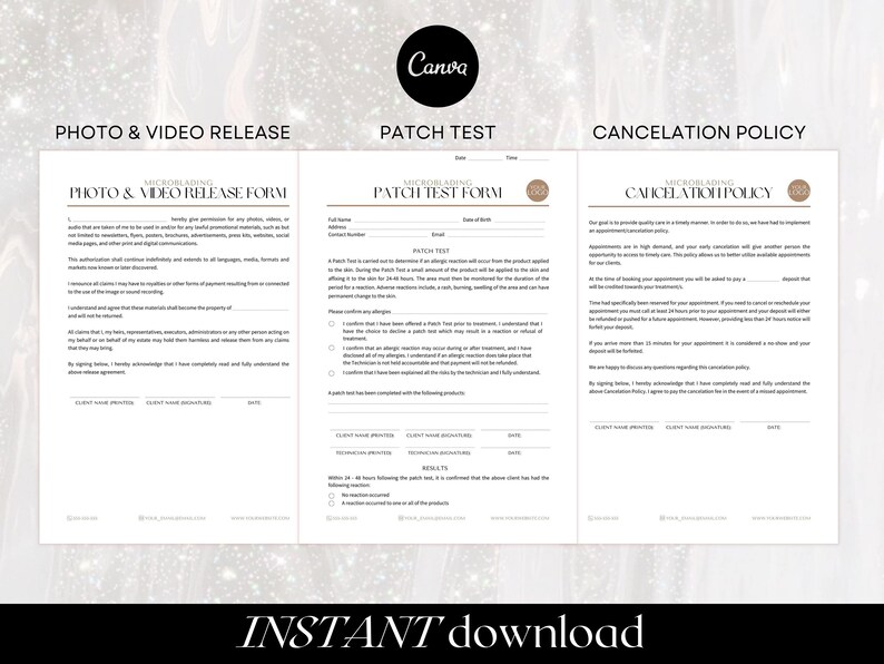 Microblading Consent Forms Microblading Aftercare Card - Etsy