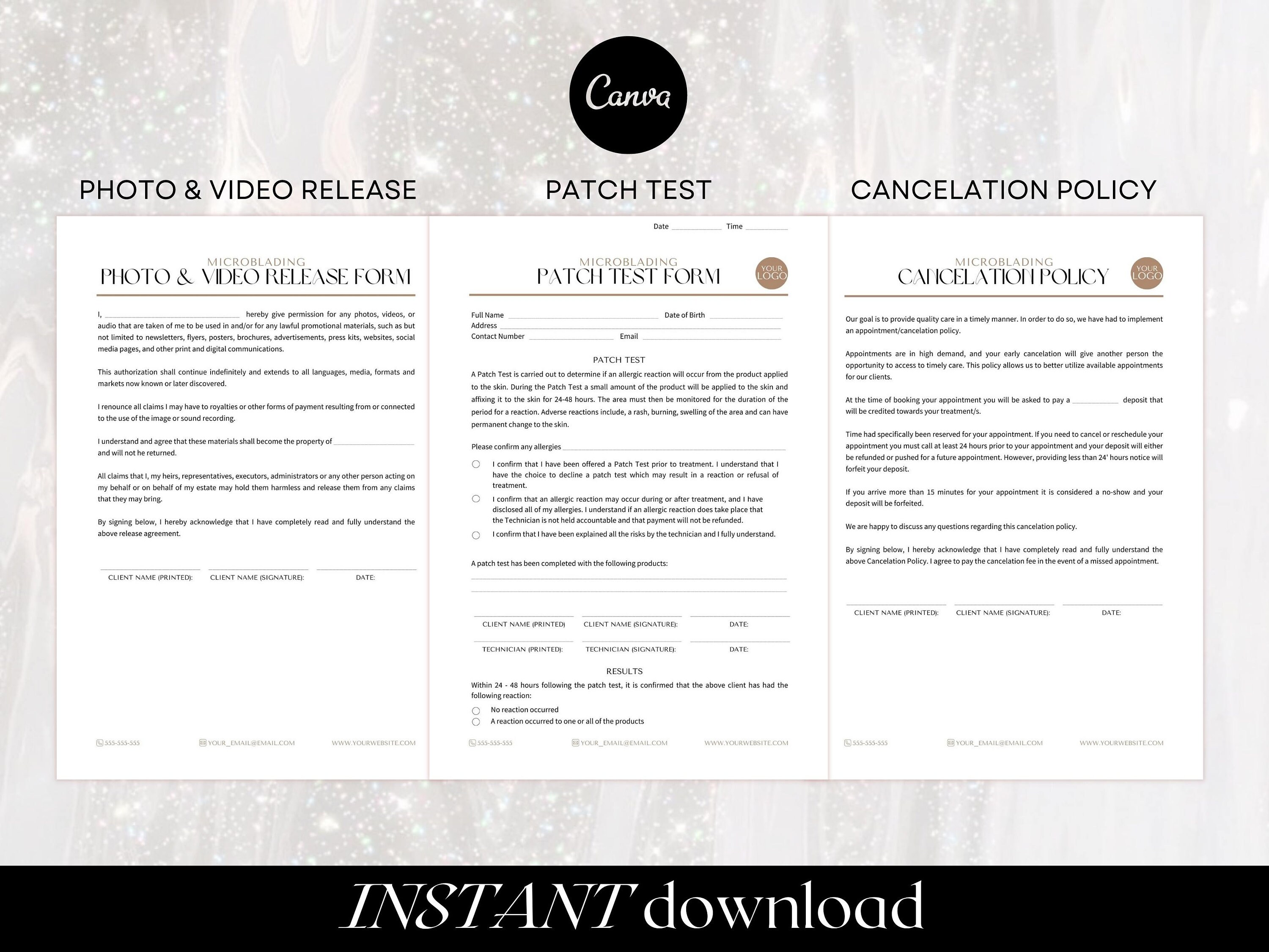 Microblading Consent Forms Microblading Aftercare Card - Etsy