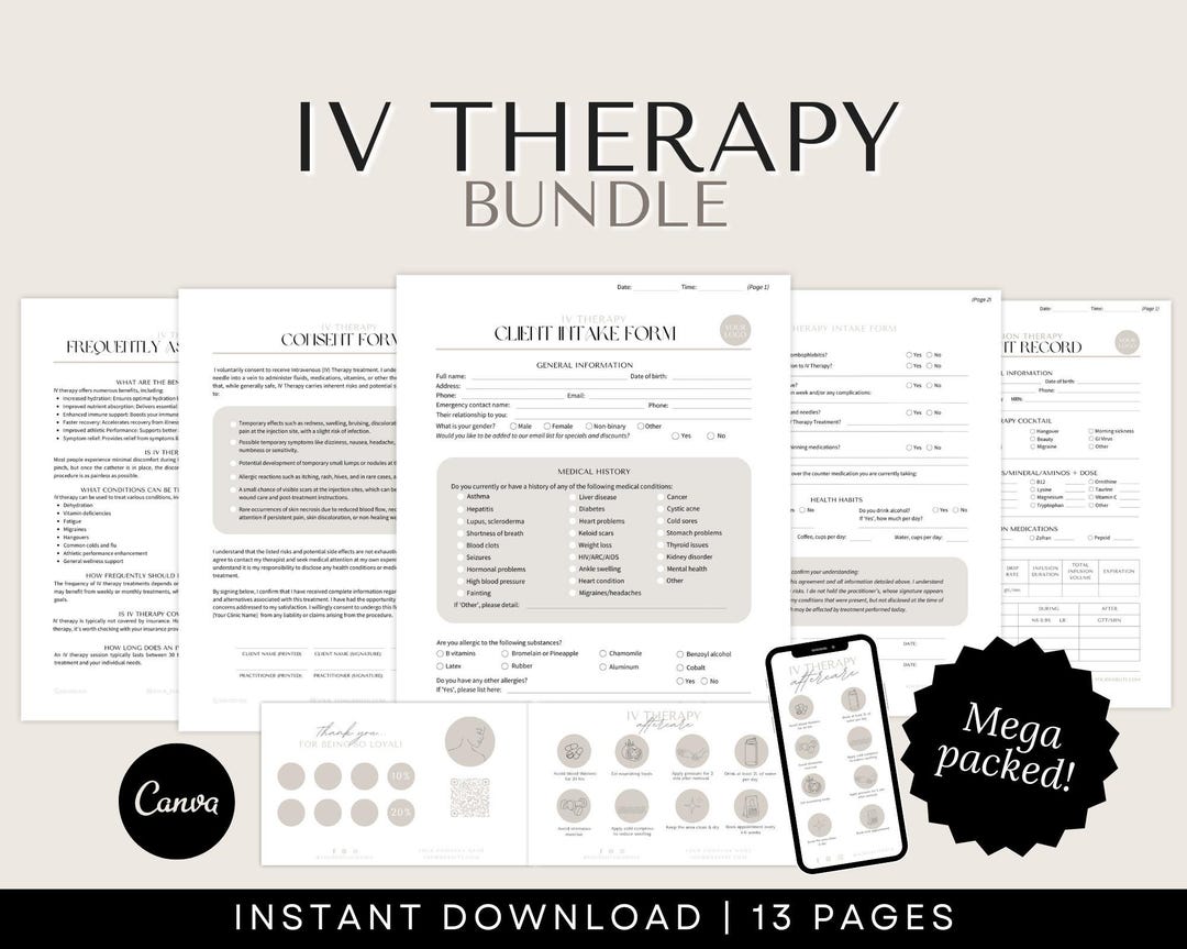 IV Therapy Form Template Forms - Elective IV Infusion Consent Form, IV ...