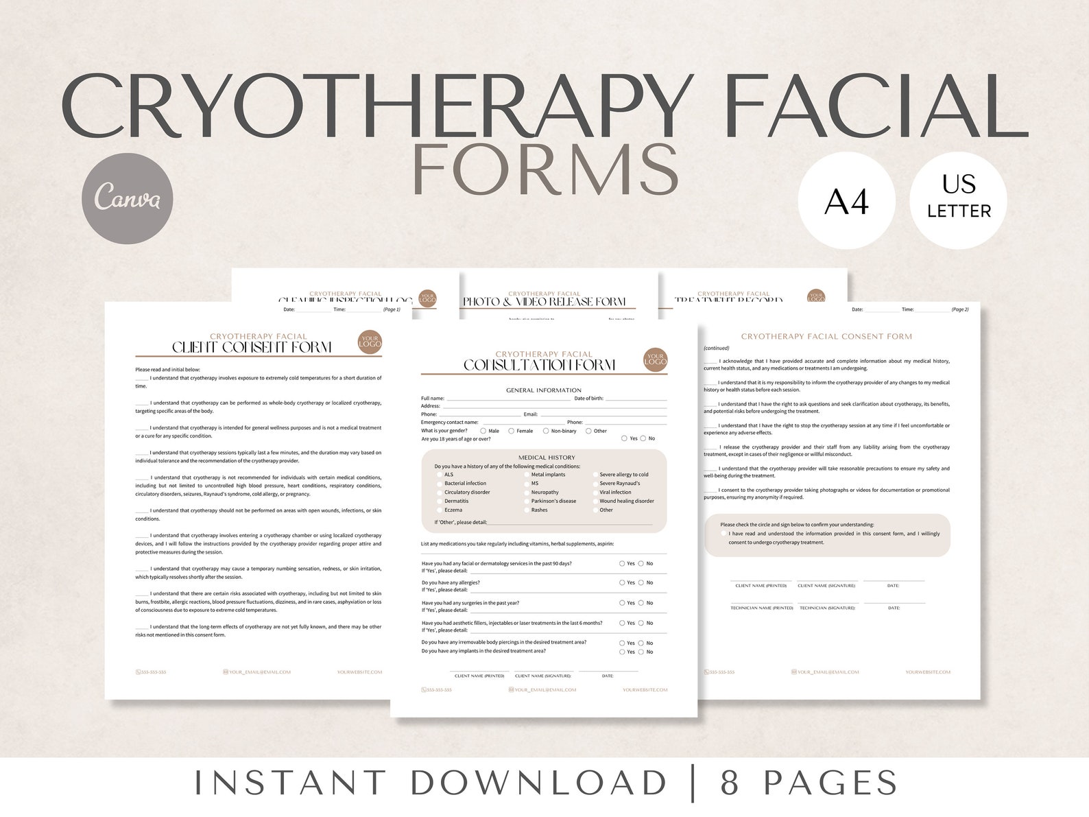 Cryotherapy Consent Form - Cryo Facial Intake Form Cryotherapy Cryotherapy Consent Form Cold ...