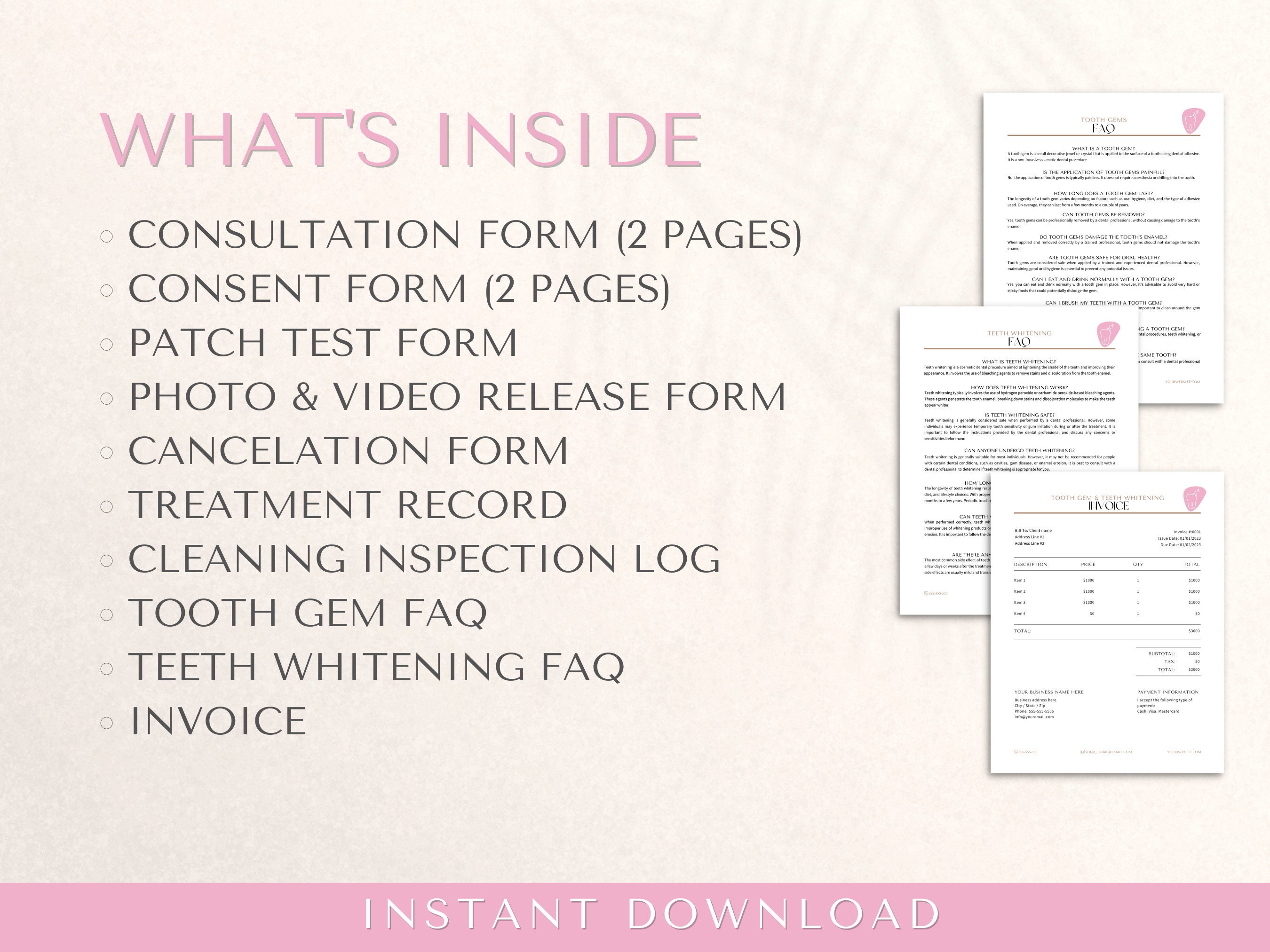 Tooth Gem and Whitening Forms Tooth Gem Consent Forms, Tooth Gem ...