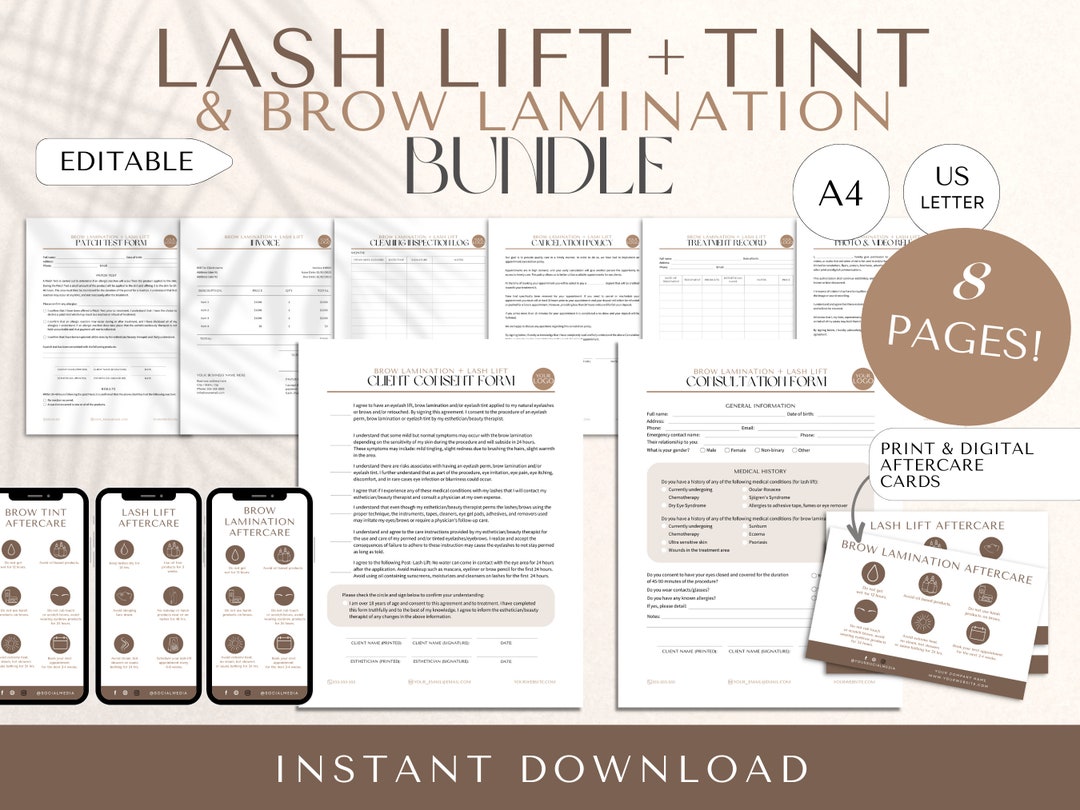 Brow Consent Forms Brow Lamination Tint Forms, Brow Tint Form Brow Tint ...