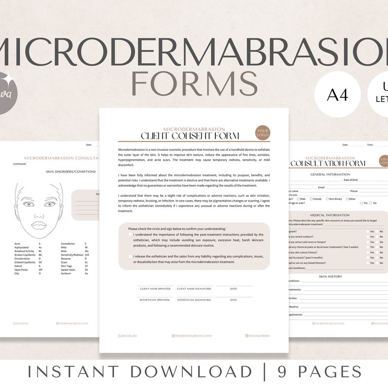 Esthetician Forms - Etsy