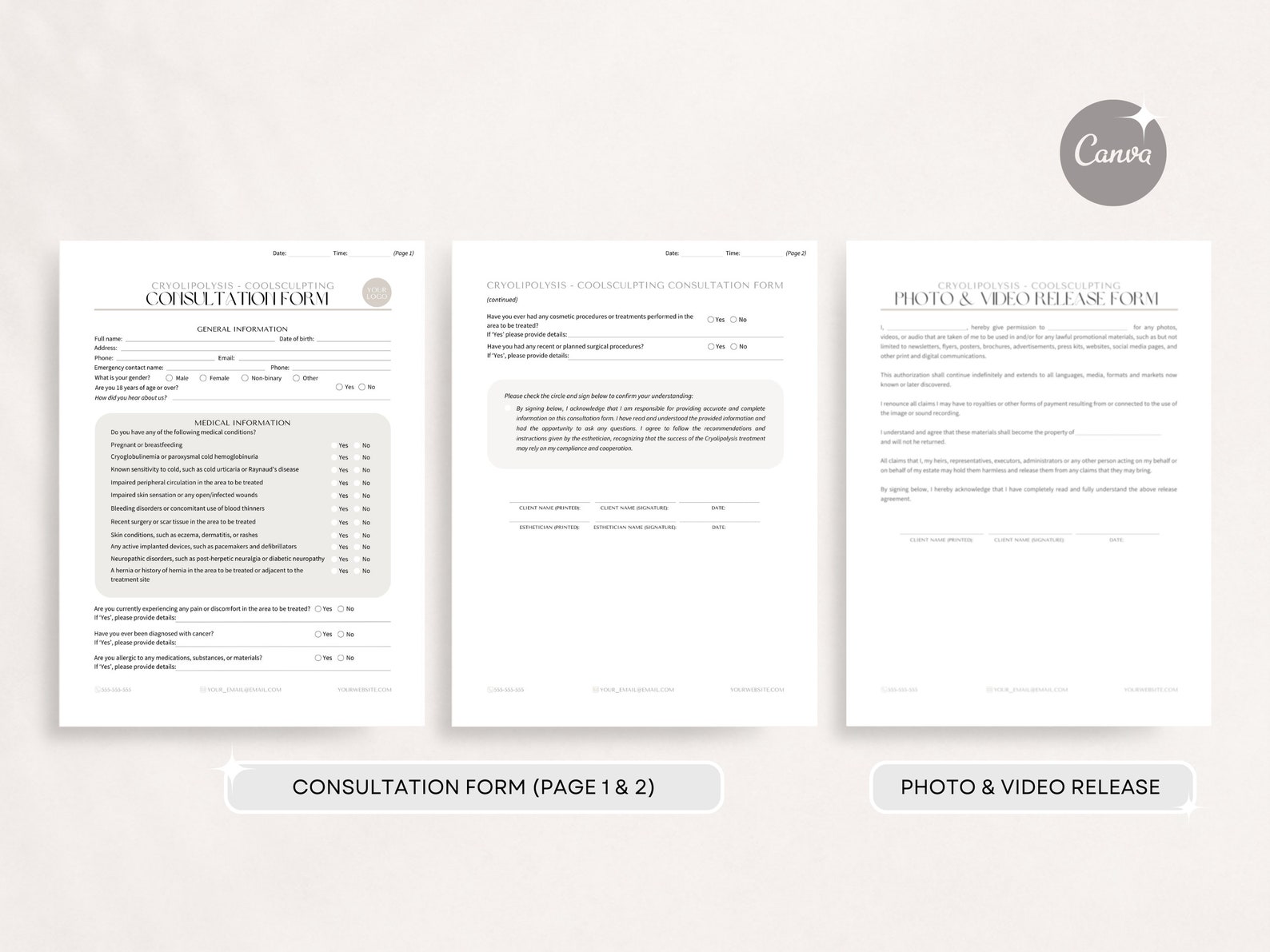 Cryolipolysis Consent Forms - Cryolipolysis Consultation Form ...
