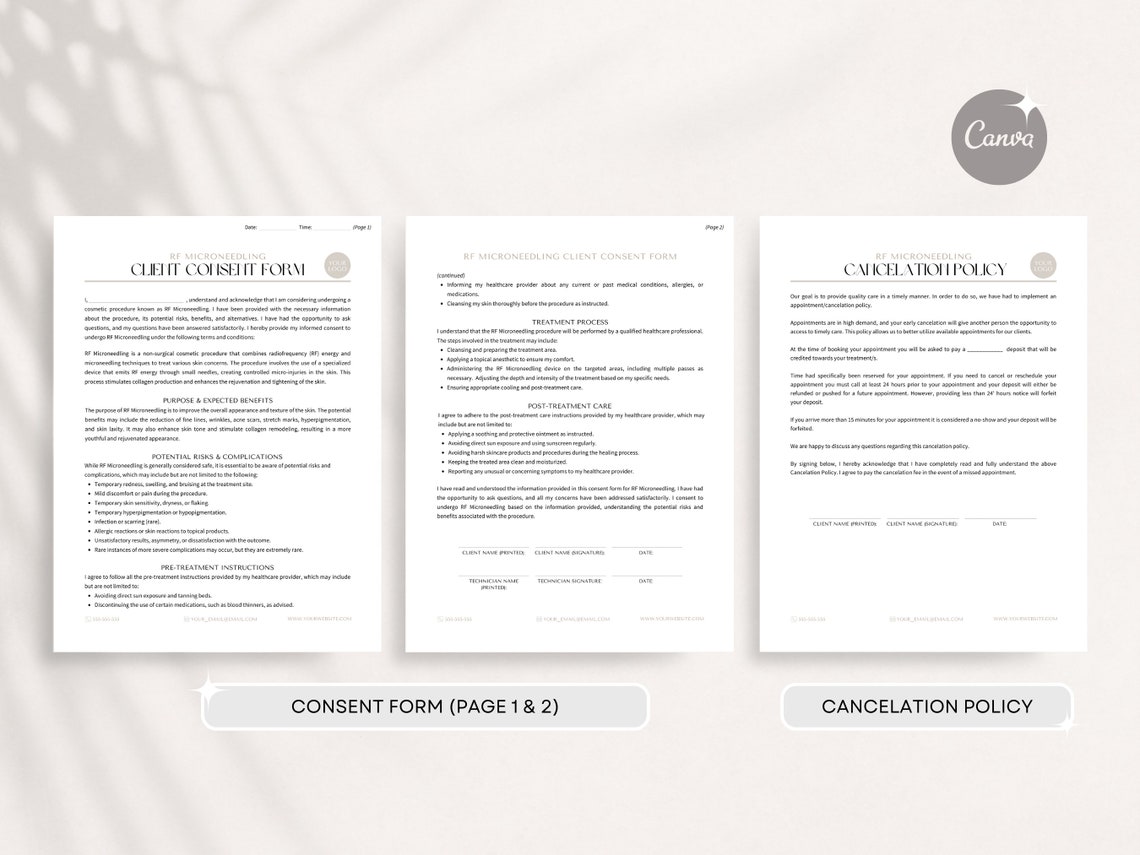 RF Microneedling Consent Forms | RF Microneedling Treatment Intake ...