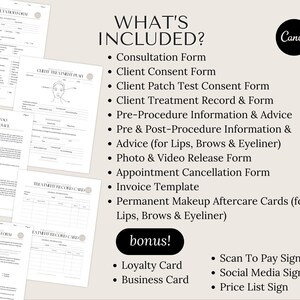 PMU Consent Forms - Permanent Makeup Consent Form, Client Forms, Pmu ...