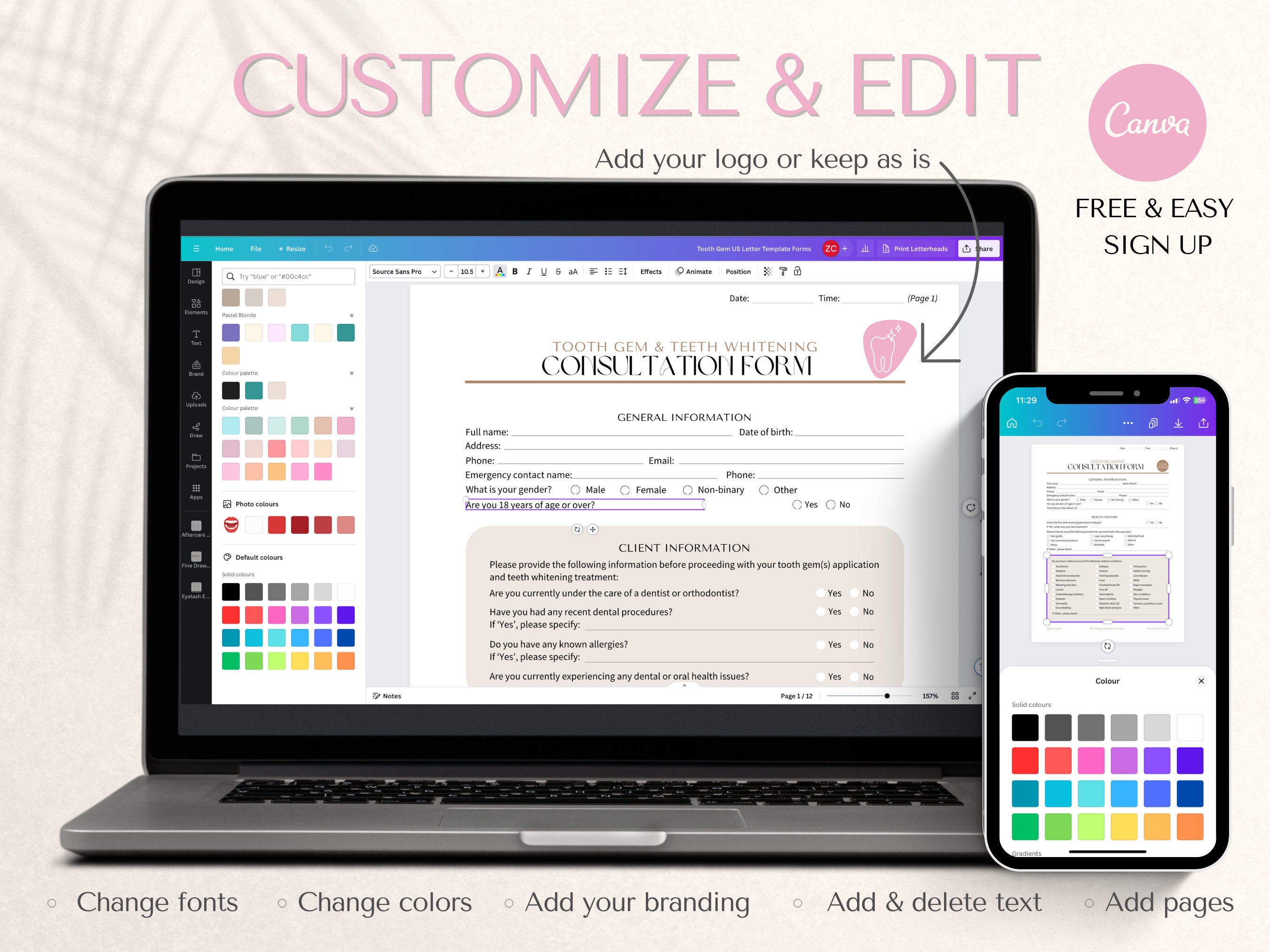 Tooth Gem and Whitening Forms Tooth Gem Consent Forms, Tooth Gem ...